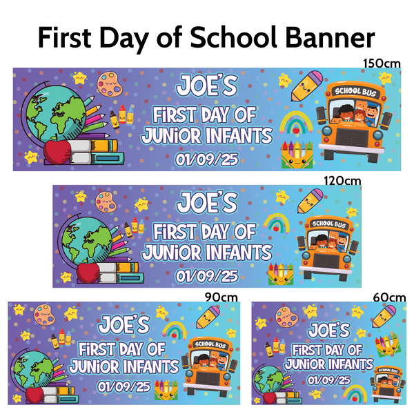 🎓 Customisable First Day of School Banner – Stickerly